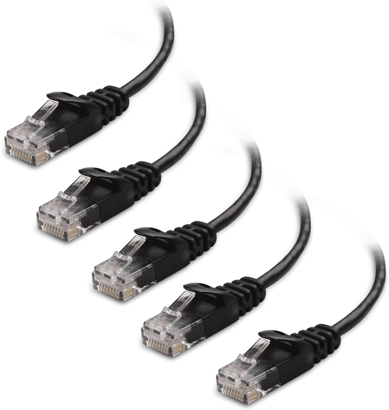 Amazon.com: Cable Matters 10Gbps 5-Pack Snagless Short Cat6 Ultra Thin ...