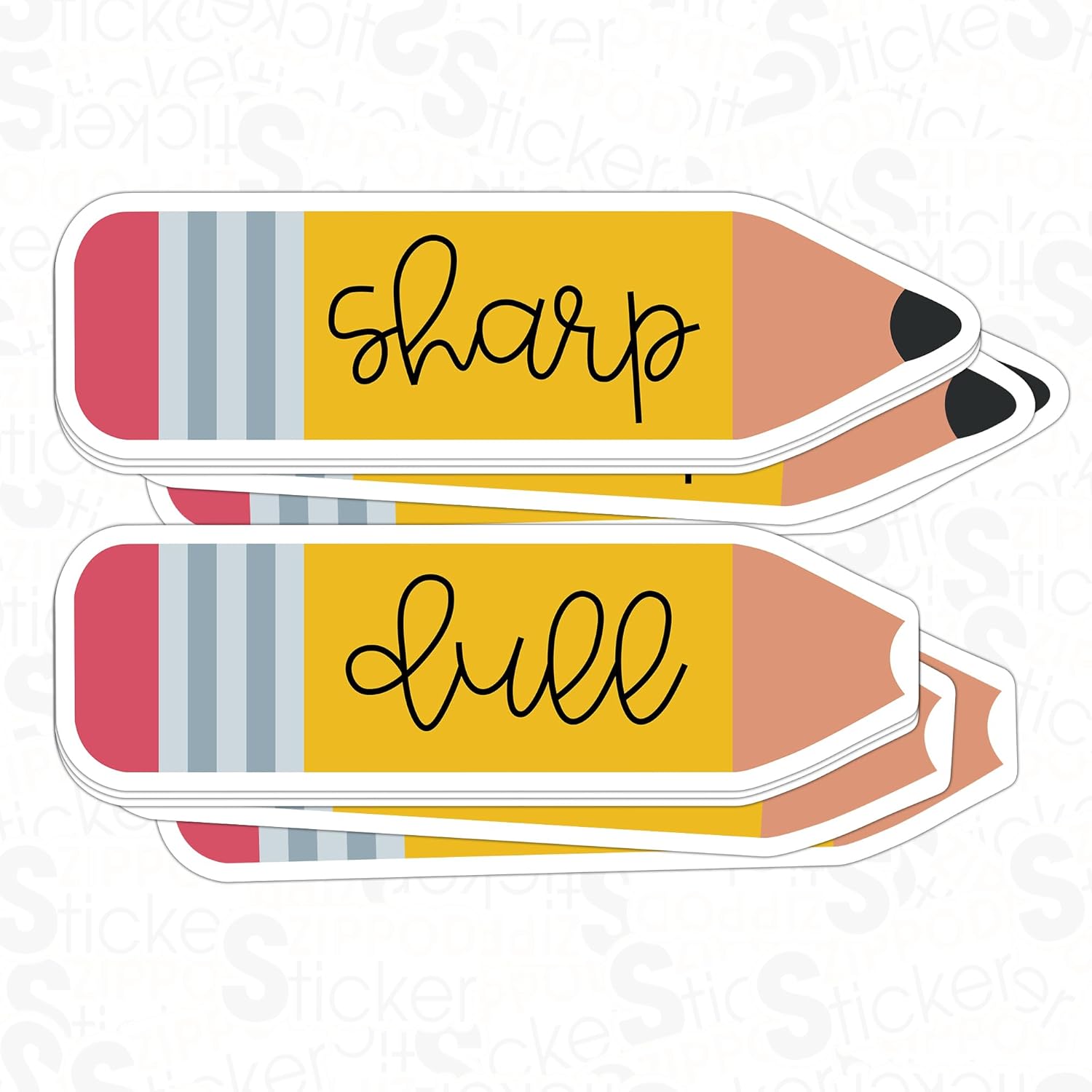 Amazon.com: Sticker Set, Sharp Pencils Dull Pencils Vinyl Sticker Set ...