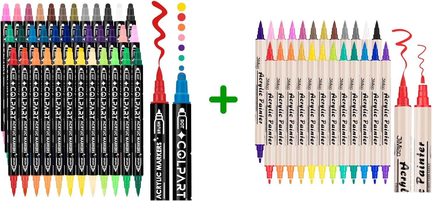 Amazon.com: colpart 60 pcs Acrylic Paint Pens Paint Markers,36 Colors ...