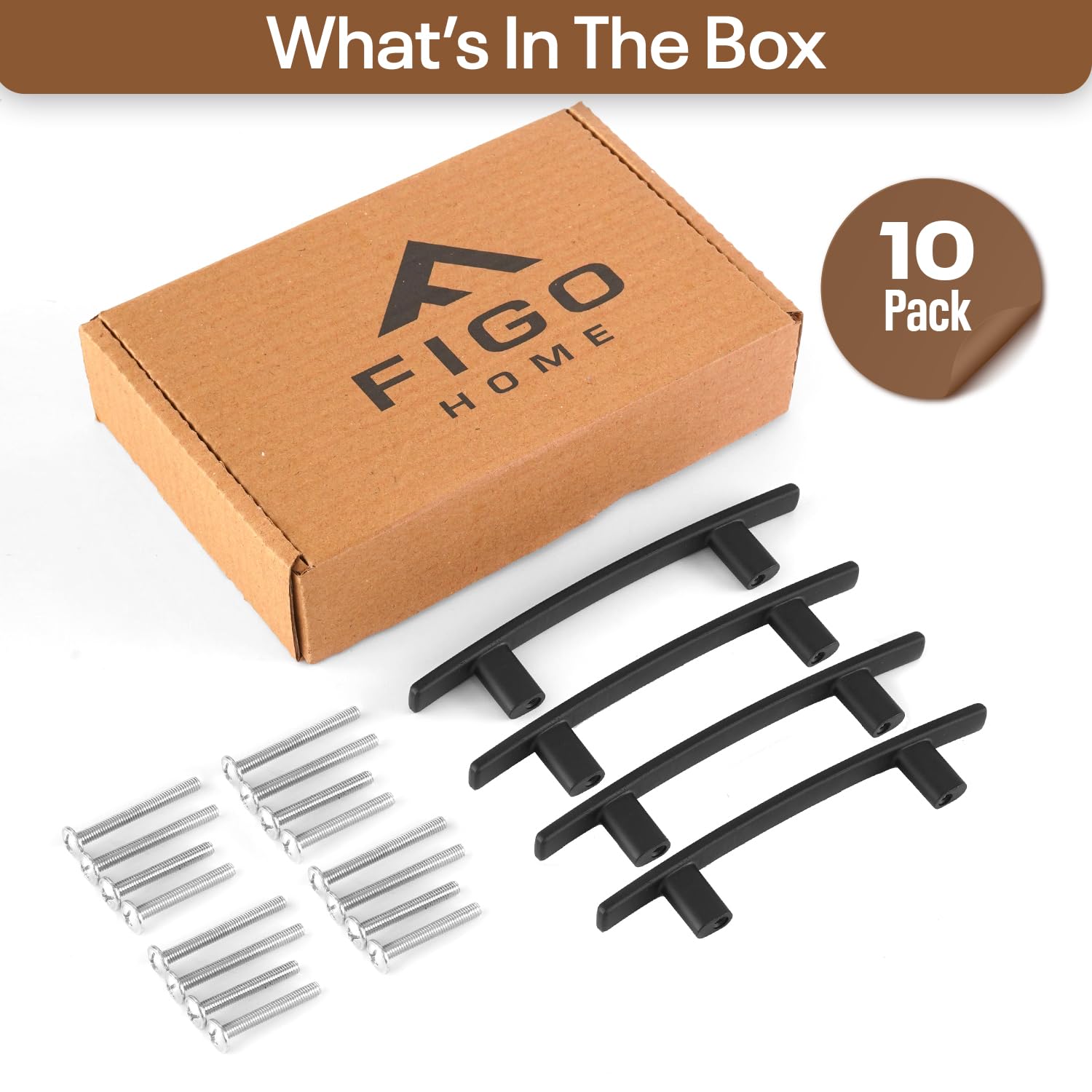 Snapklik.com : FIGO HOME Black Drawer Pulls 3 Inch Hole To Hole - 10 ...