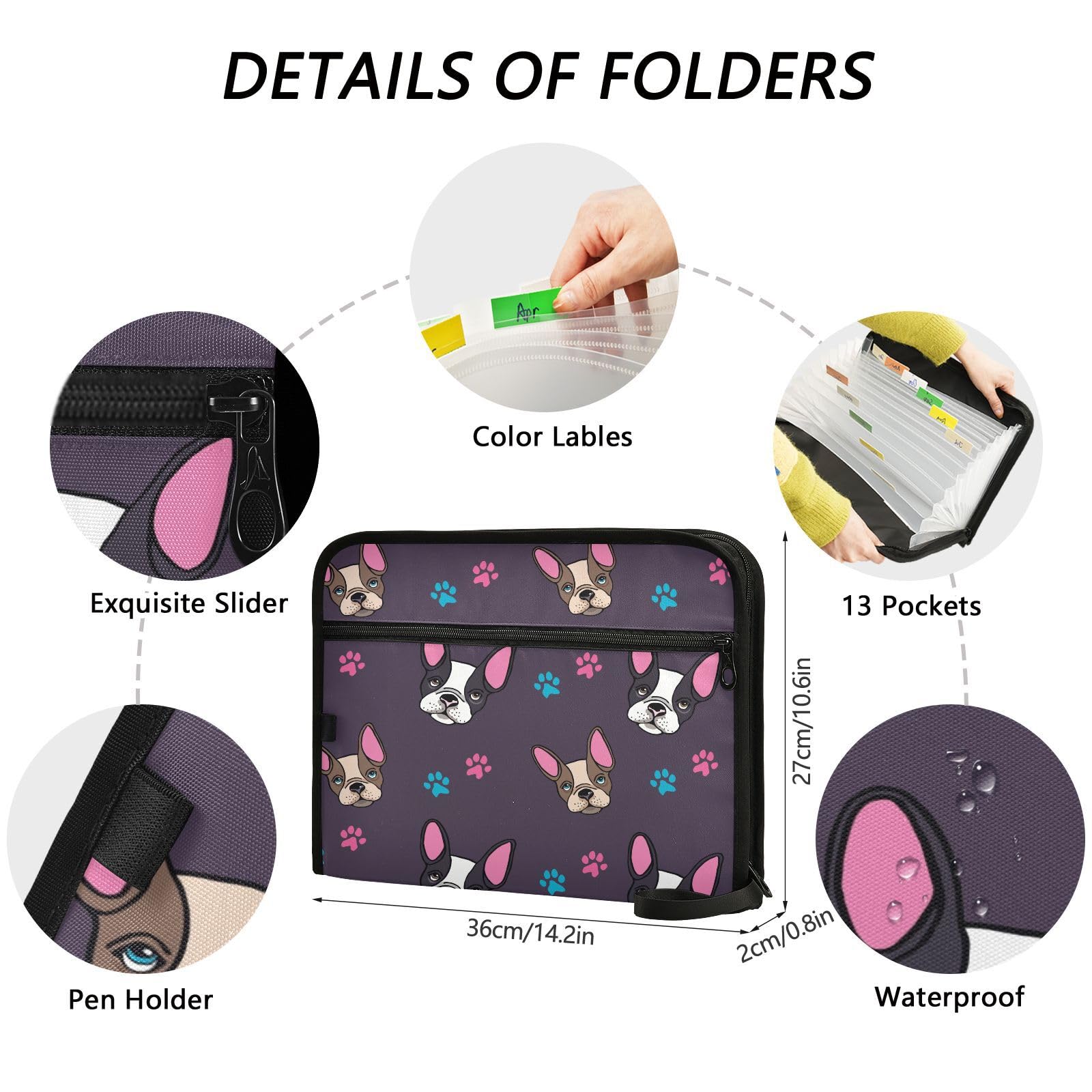 Dog Paw Print Accordion Folder Colorful Dog Paw Print Expandable File ...