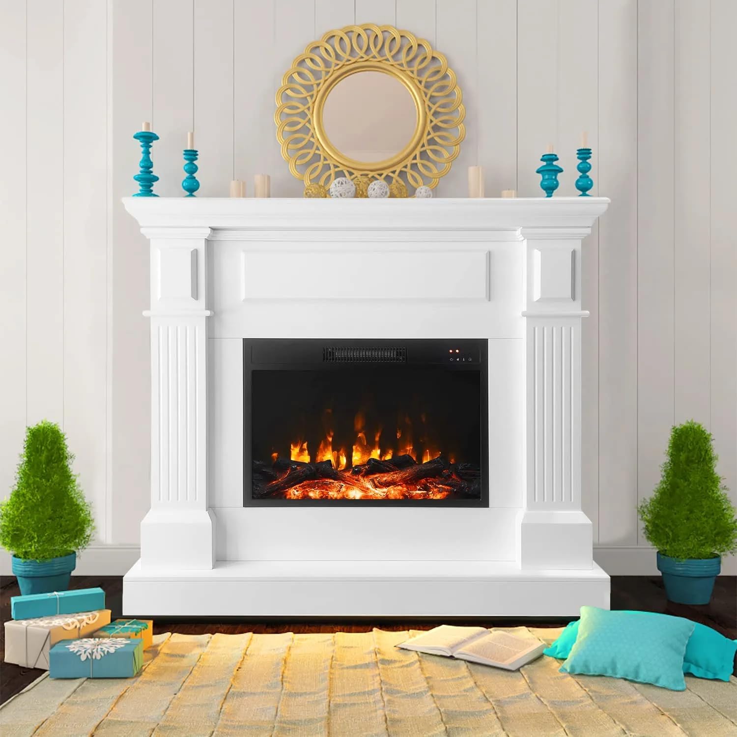 Amazon.com: SEI Furniture Torlington Marble Tiled Touch Screen Electric ...