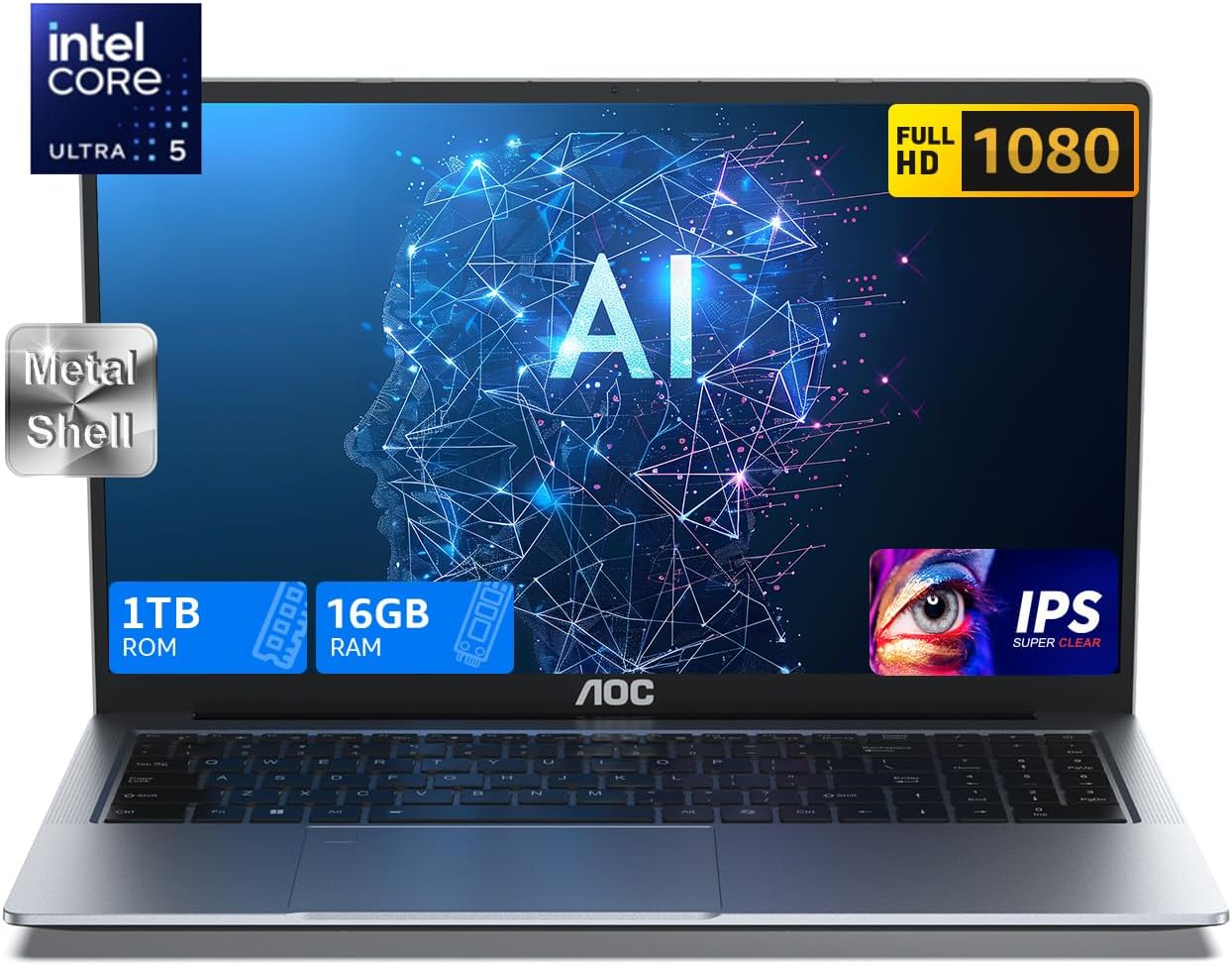 AOC AI Gaming Notebook, 16.1 inch Laptop with Intel Core Ultra 5 125U ...