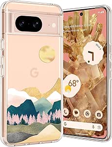 Amazon.com: Unov Case Compatible with Pixel 8 Case Clear with Design Soft TPU Shock Absorption ...