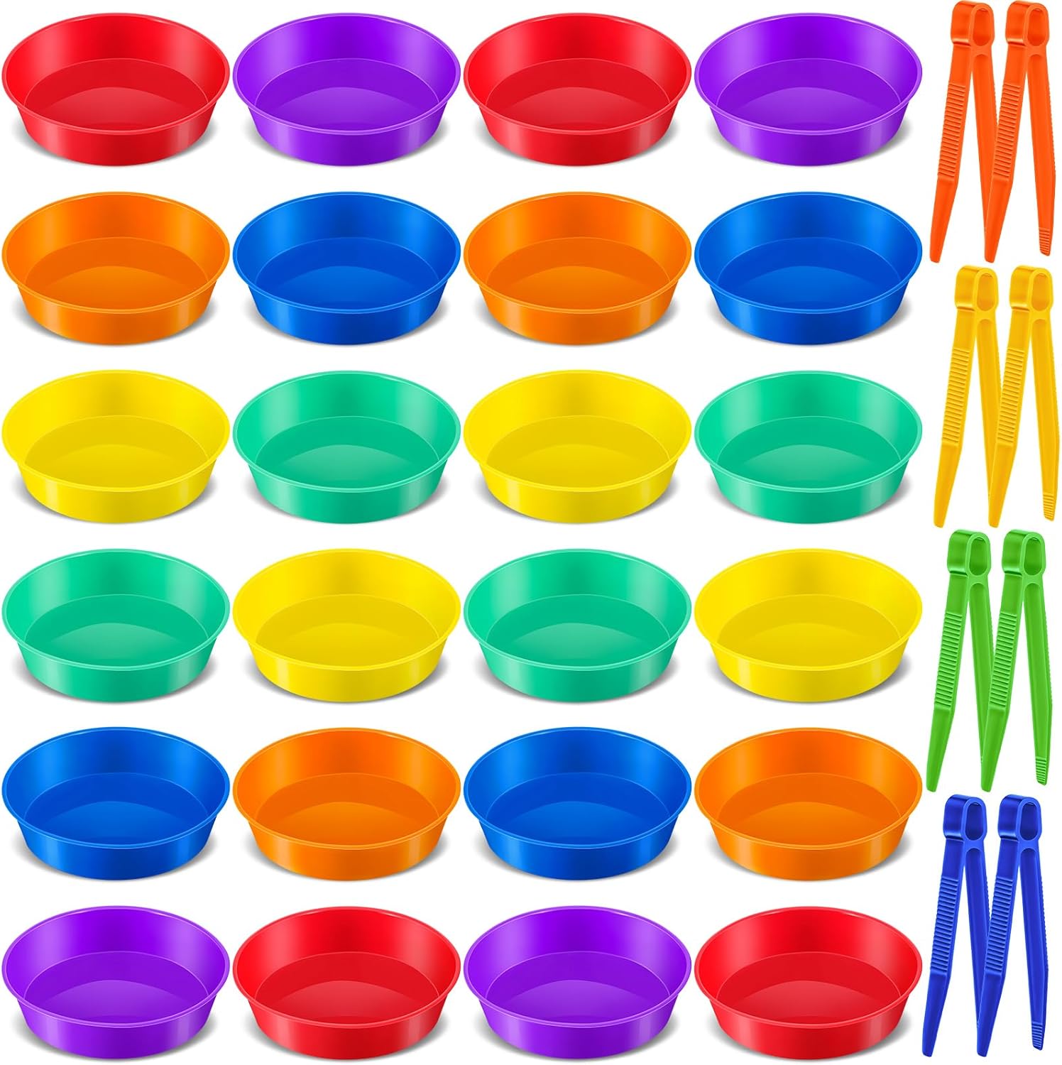 Amazon.com: VioraWhite 32 Pcs Sorting Bowls and Tweezers for Preschool ...