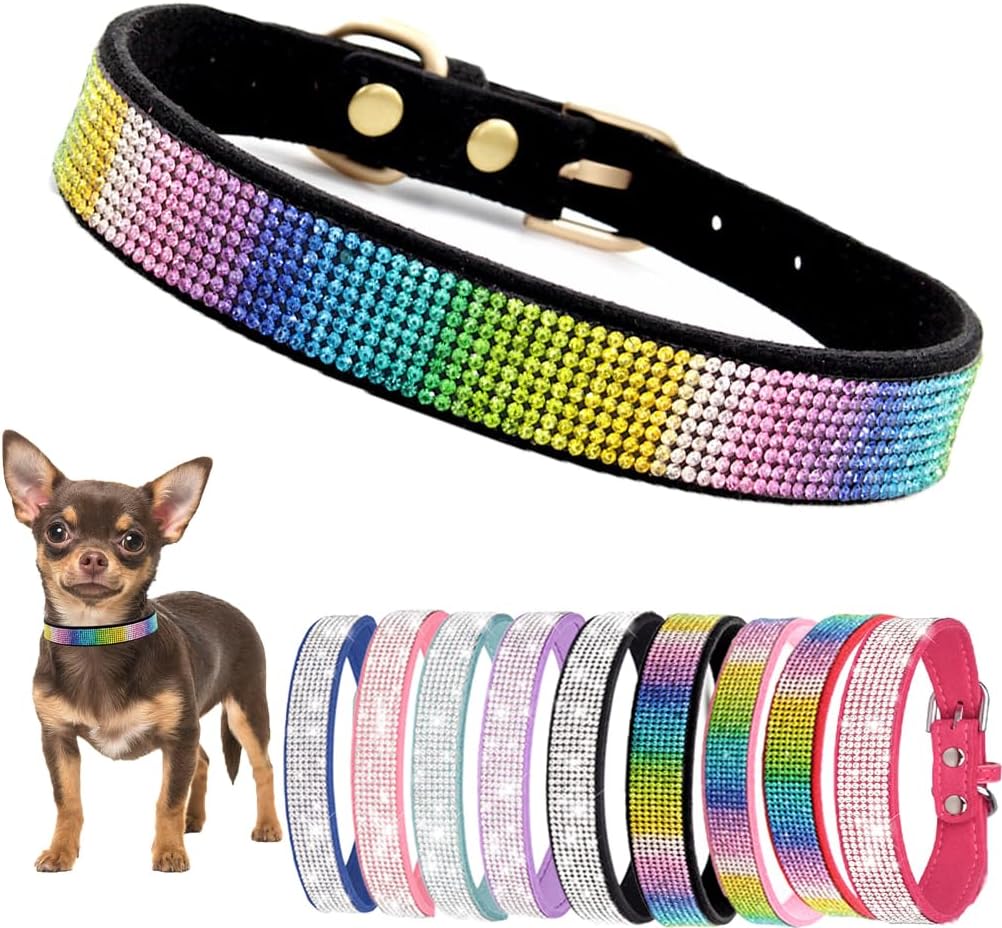 Amazon.com : Small Dog Collars for Female Dogs, Rhinestone Dog Collar ...