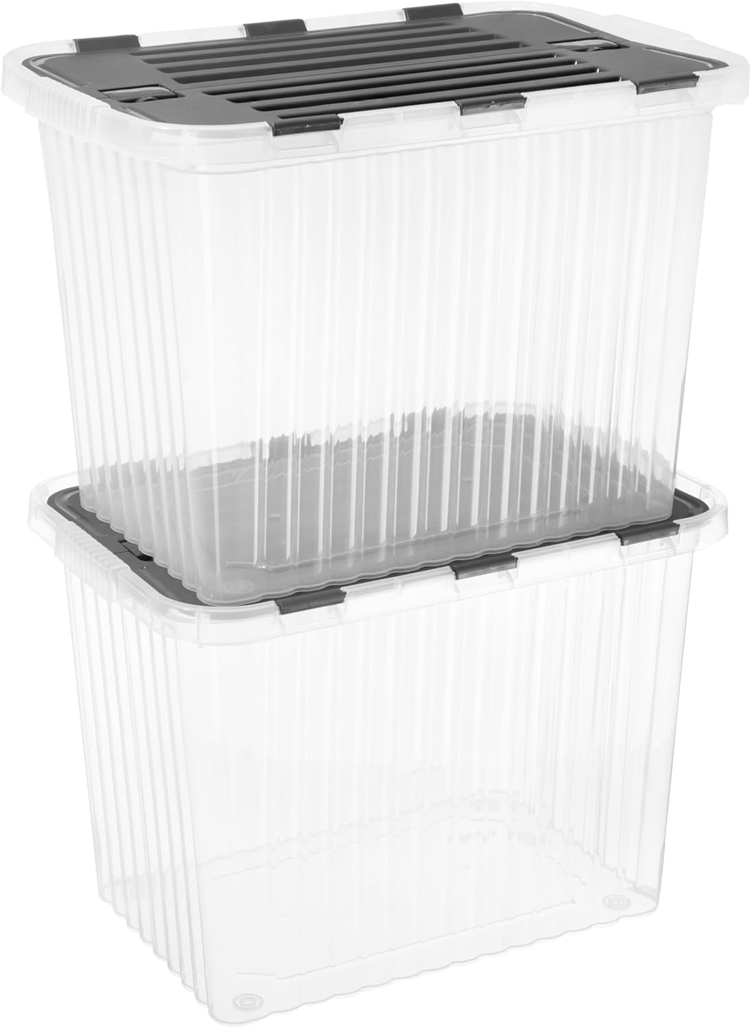 Amazon.com - Superio Storage Bins with Lids, Clear Plastic Containers ...