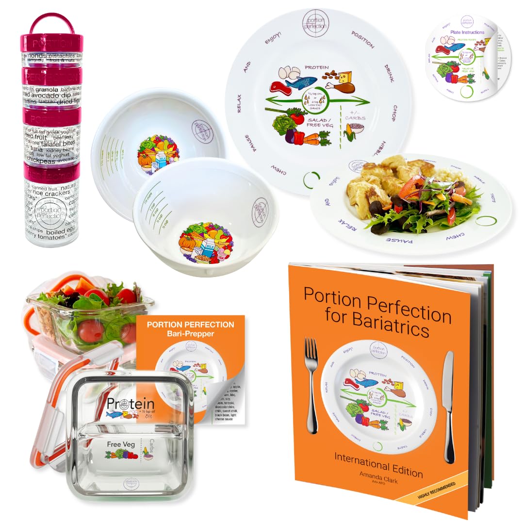 Amazon.com: Bariatric Portion Control Plates Bowls Porcelain 8 Inch and ...
