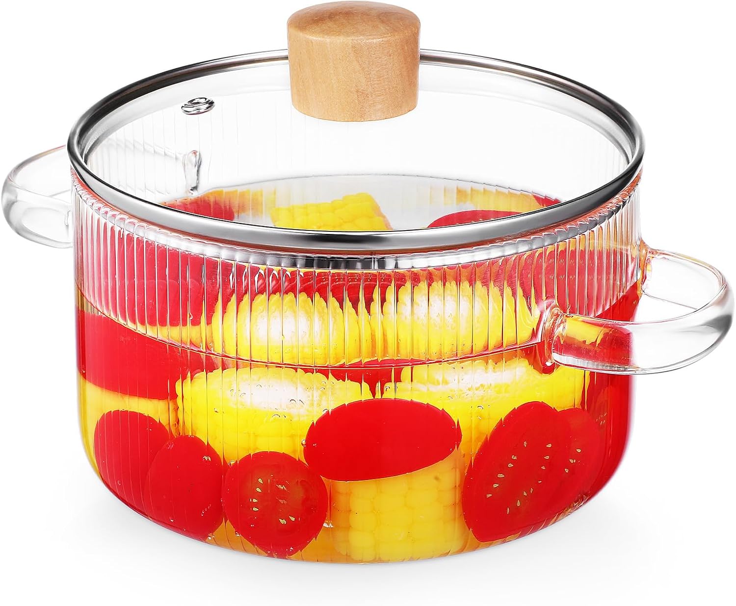 Amazon.com: Happyyami Glass Pot Pot Glass Saucepan Stewing Pot with Lid ...