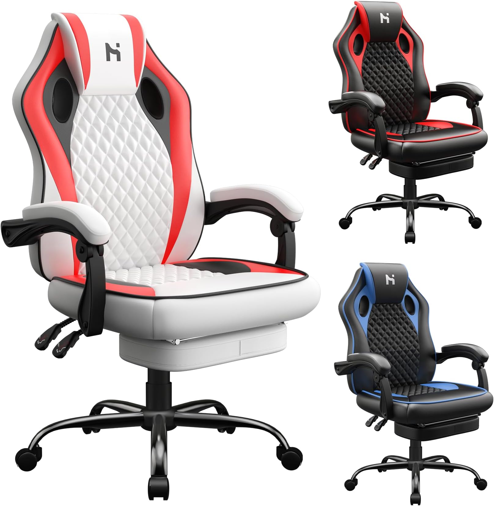 Amazon.com: HLDIRECT Gaming Chair with Footrest, Video Game Chair for ...