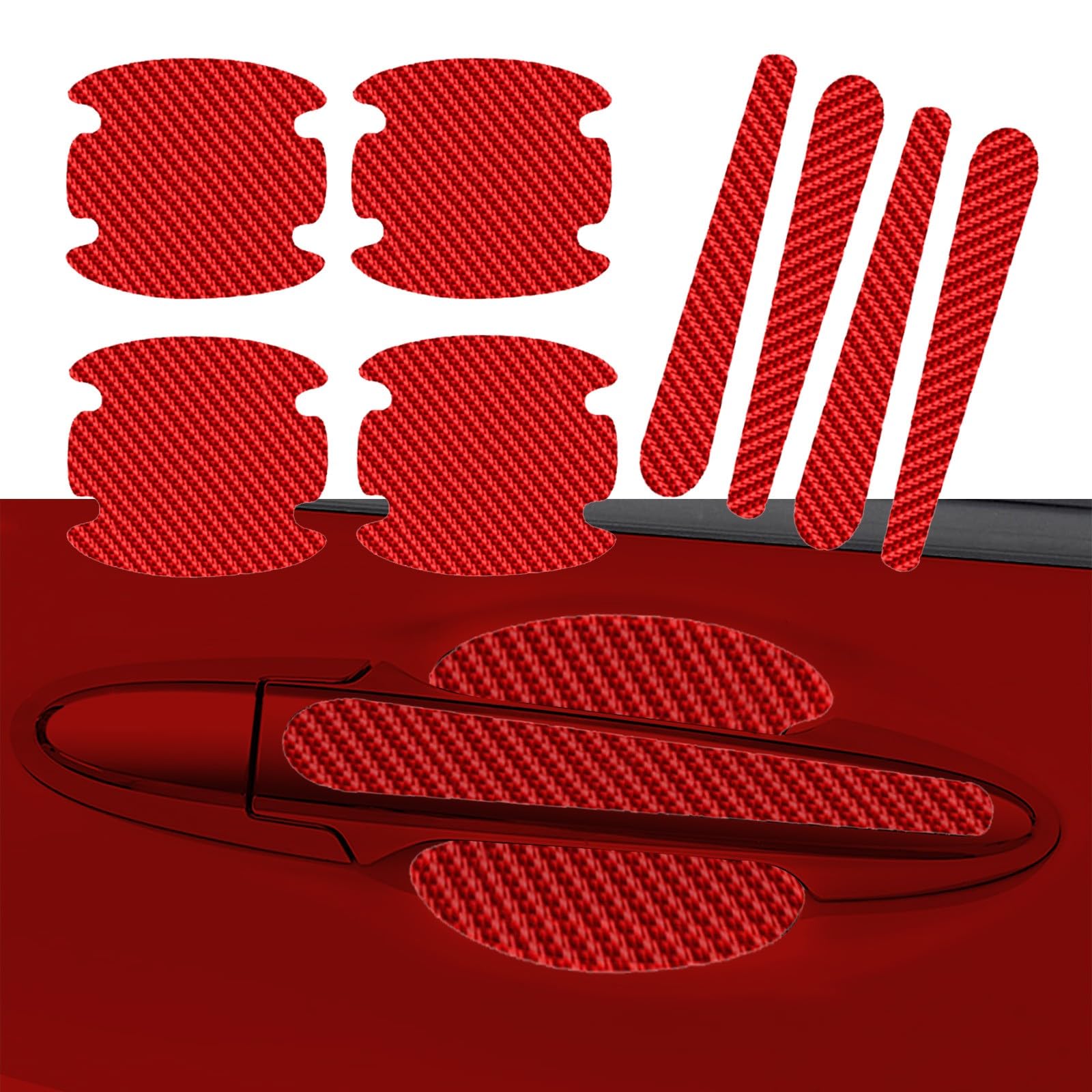 Amazon.com: gunhunt 8 PCS Car Door Handle Protectors, Carbon Fiber Car ...