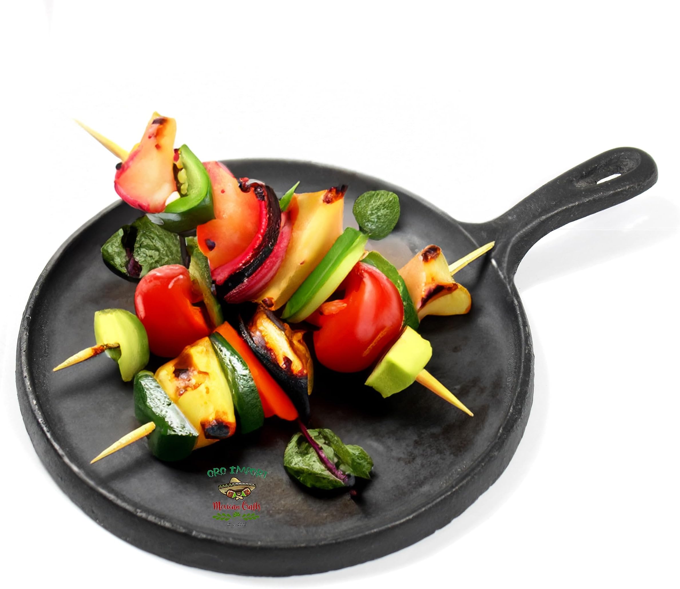 Amazon.com: Oro Import Cast Iron Griddle Round Comal Fajitas (8 In ...