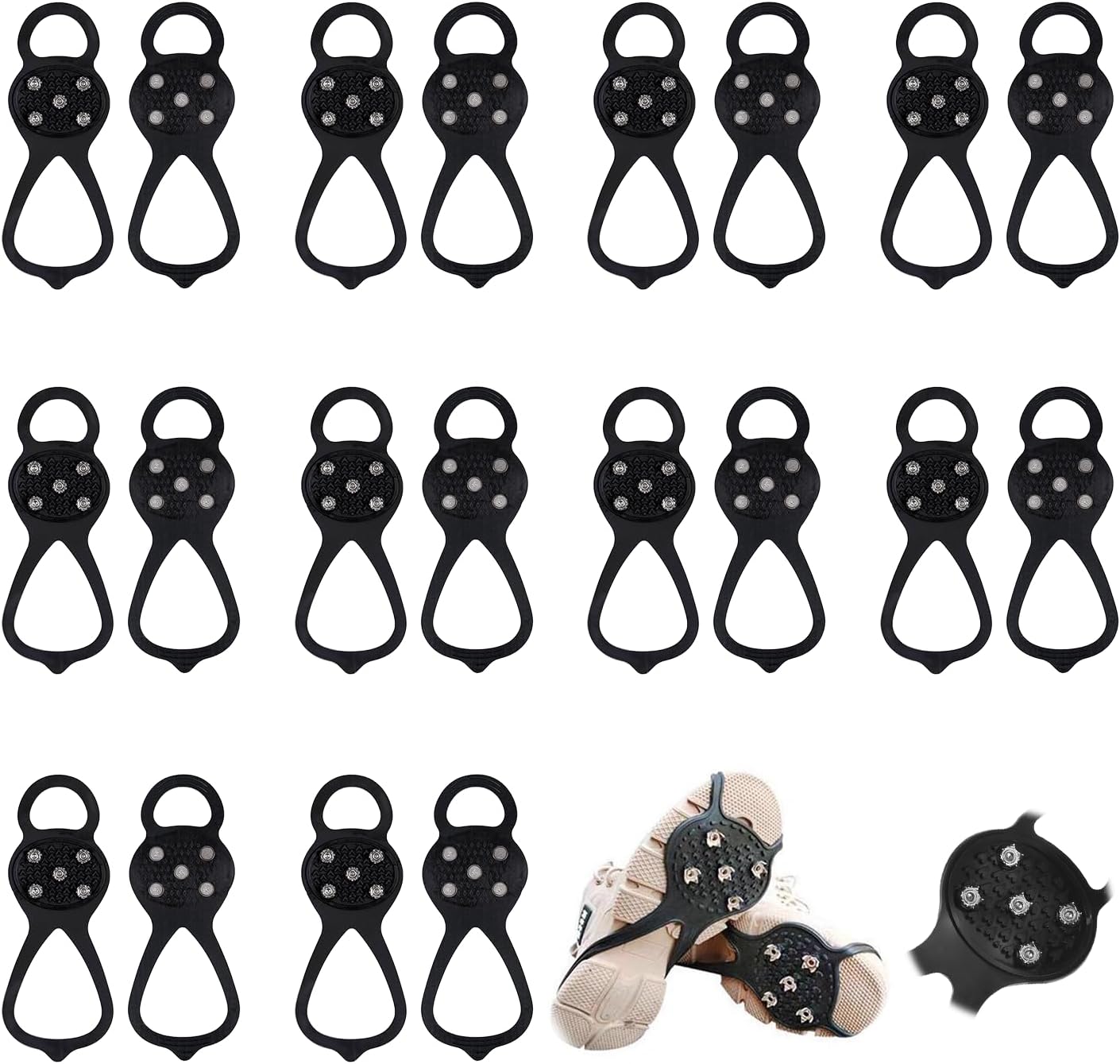Amazon.com: 10 Pairs Universal Non-Slip Gripper Spikes, Snow Spikes for ...