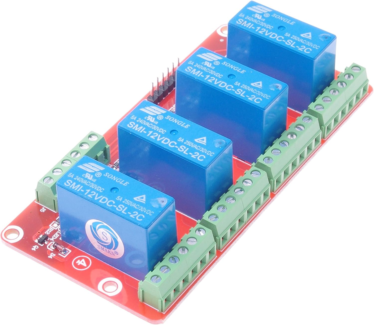 Amazon.com: SMAKN 4 Channel SMI-12VDC-SL-2C DC 12V Double Power Relay ...