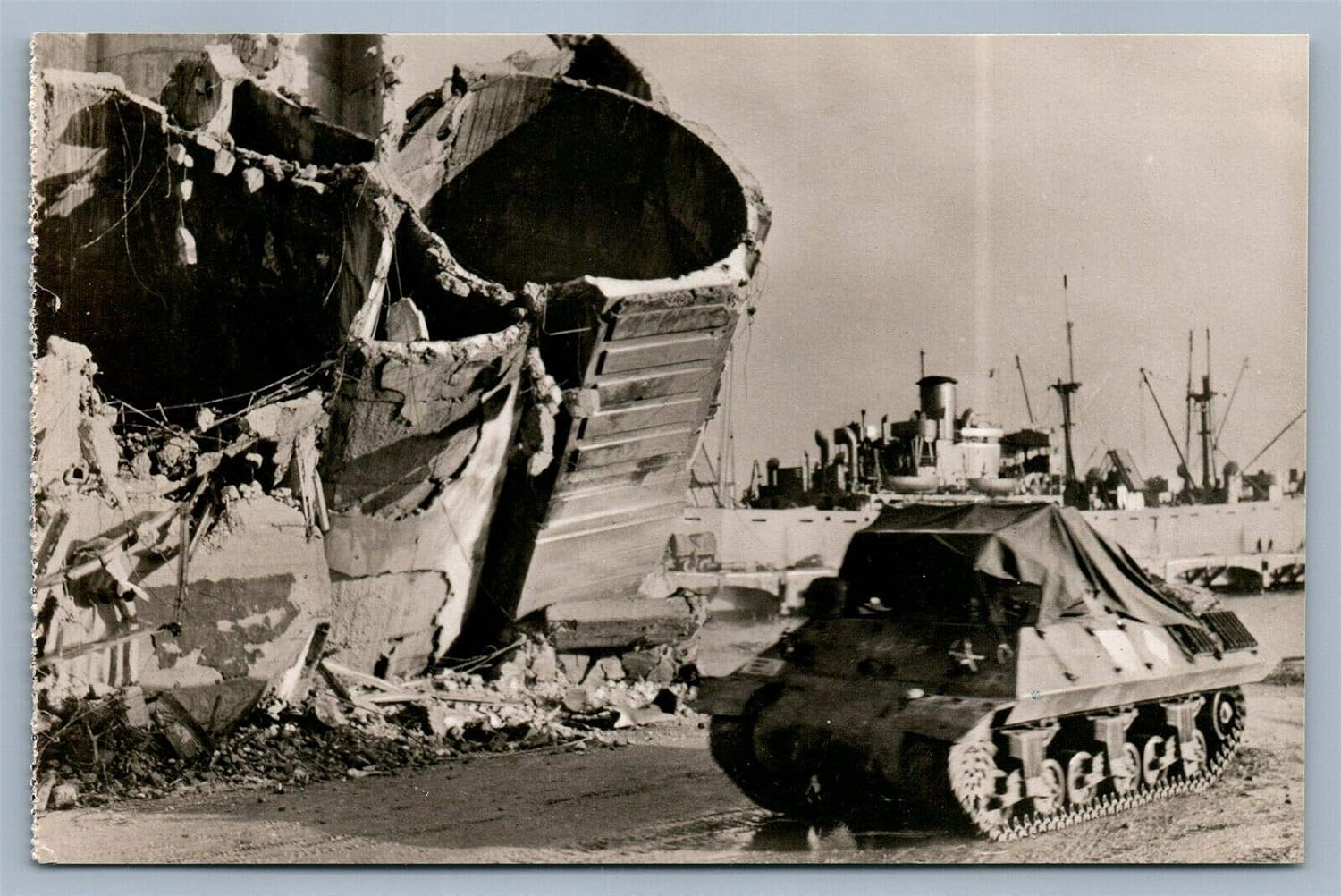 Amazon.com: WWII SCENE IN NAPLES FRANCE VINTAGE REAL PHOTO POSTCARD ...