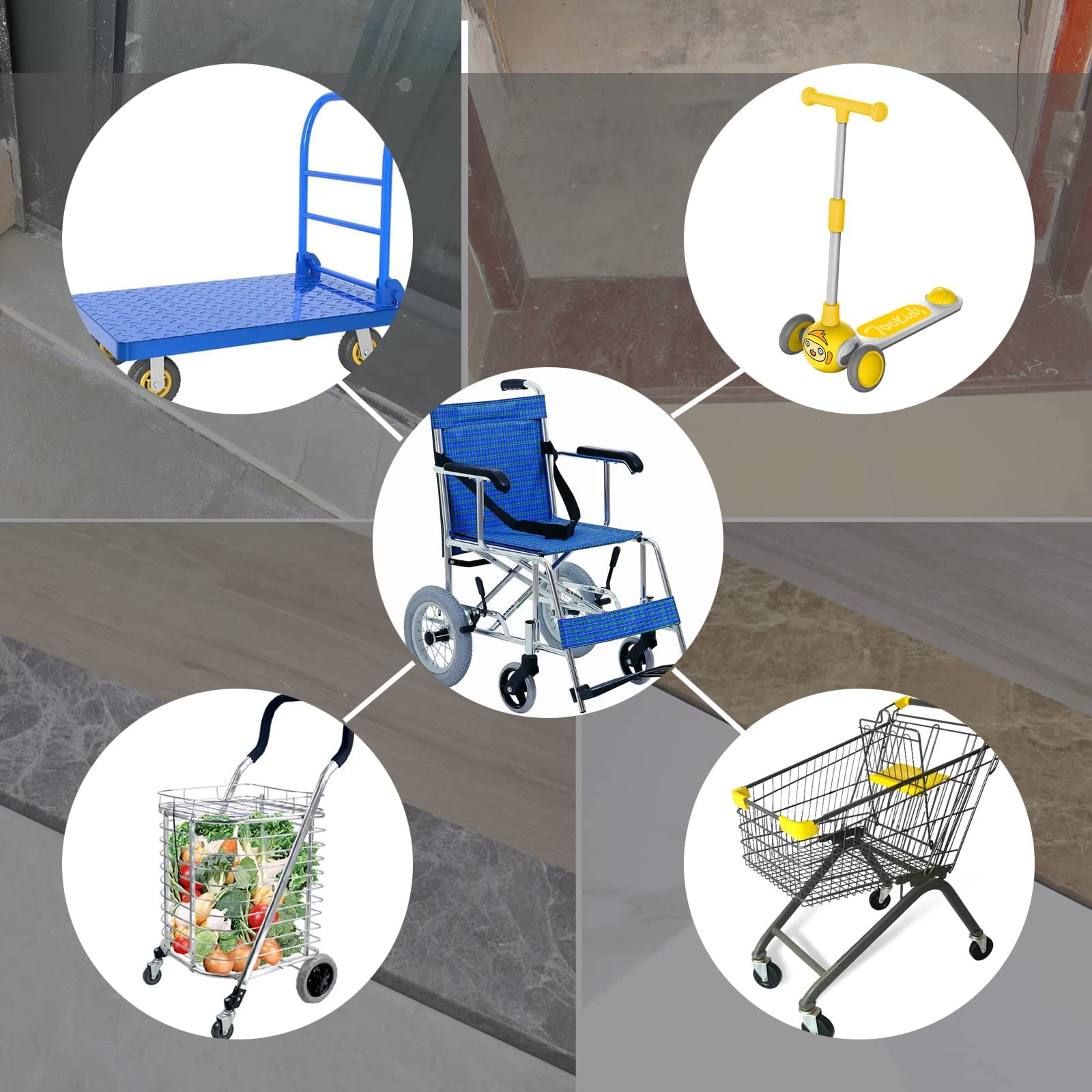 Snapklik.com : 4/5 Non Slip Rigid PVC Portable Wheelchair Ramp,Self ...