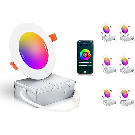 12 Pack Smart Recessed Lighting 4 Inch, Ultra-Thin LED Recessed ...