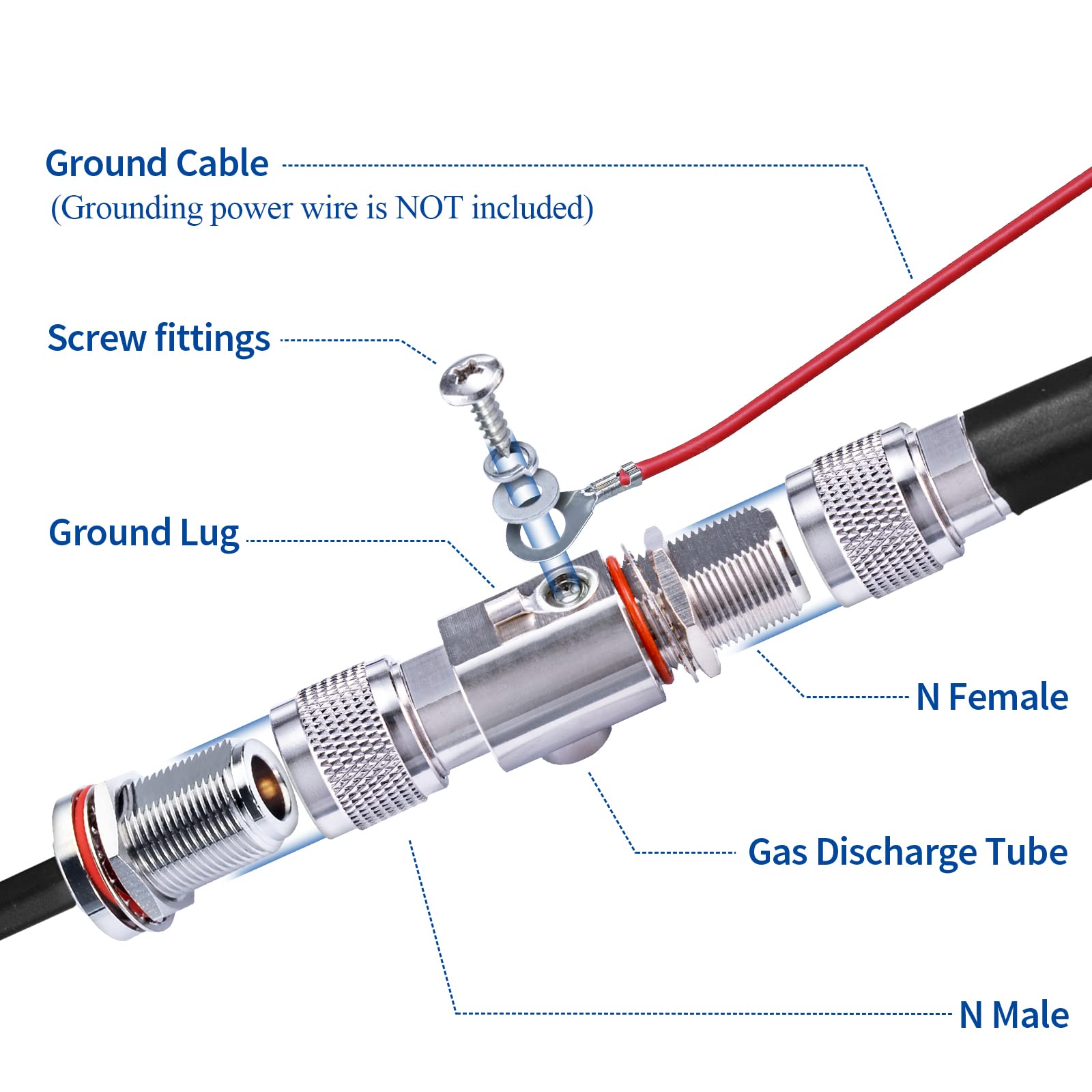 Snapklik.com : Bingfu N Type Lightning Arrestor 0-6GHz N Male To N ...