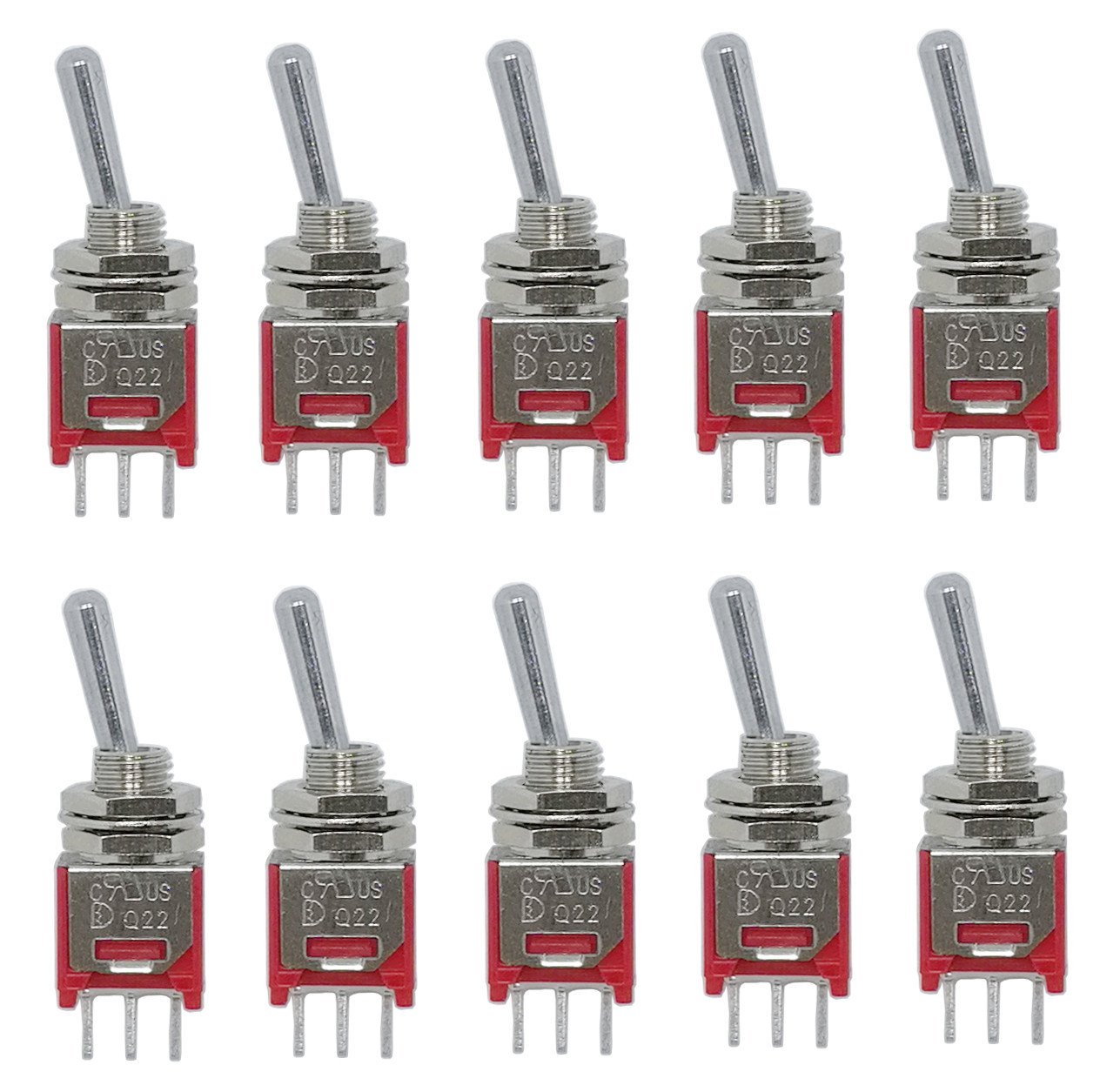 10 pcs Taiwan Subminiature sub Mini SPDT ON ON Toggle Switch for PCB ...