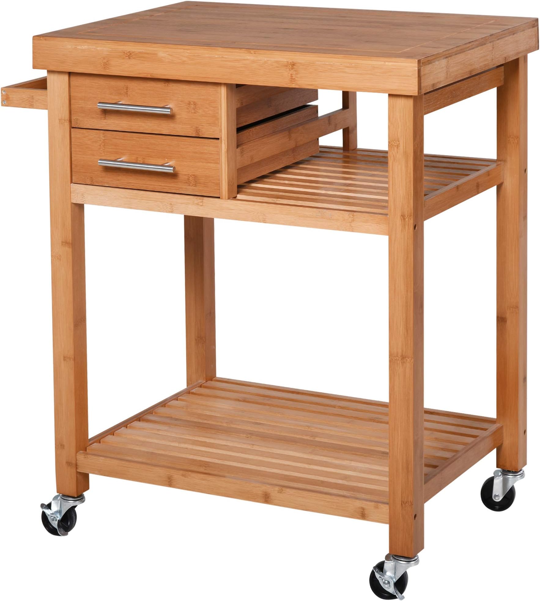 Rolling Bamboo Wood Kitchen Island Cart Trolley at Ruby Webb blog
