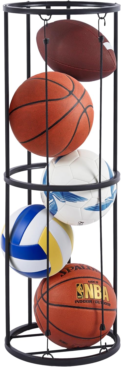 Amazon.com: Vertical Ball Storage Rack, Wall-Mounted Garage Ball ...
