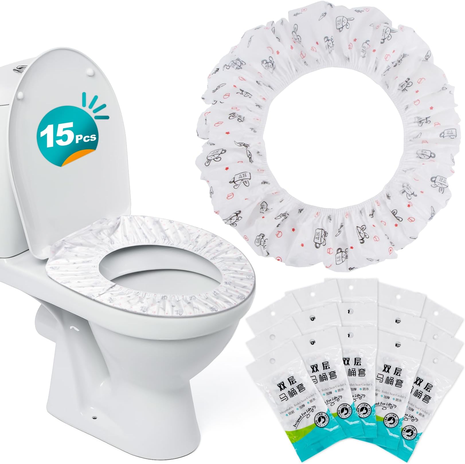 Amazon.com: RAINFLOW Portable Toilet Mat - Disposable Toilet Seat Cover ...