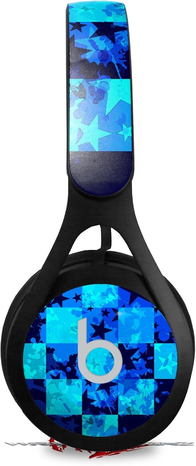 Amazon.com: Skin Decal Wrap for Beats EP Blue Star Checkers Headphones ...