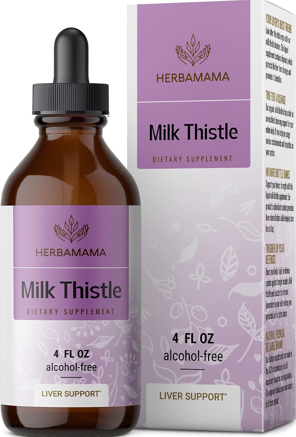Amazon.com: HERBAMAMA Milk Thistle Liquid Drops - Organic Milk Thistle ...