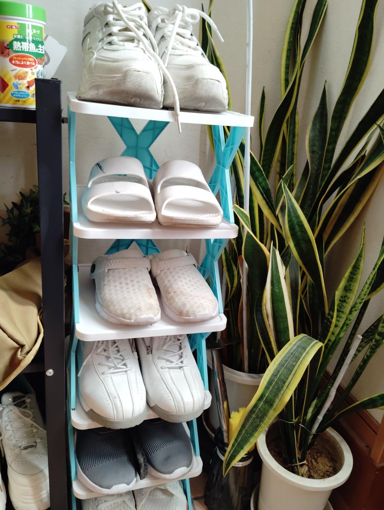 Amazon｜Asdays シューズラック 靴 収納 靴箱 下駄箱 靴入れ 靴棚 省スペース 安定 軽量 大容量 (オレンジ, 4段)｜据え置き型シューズラック オンライン通販