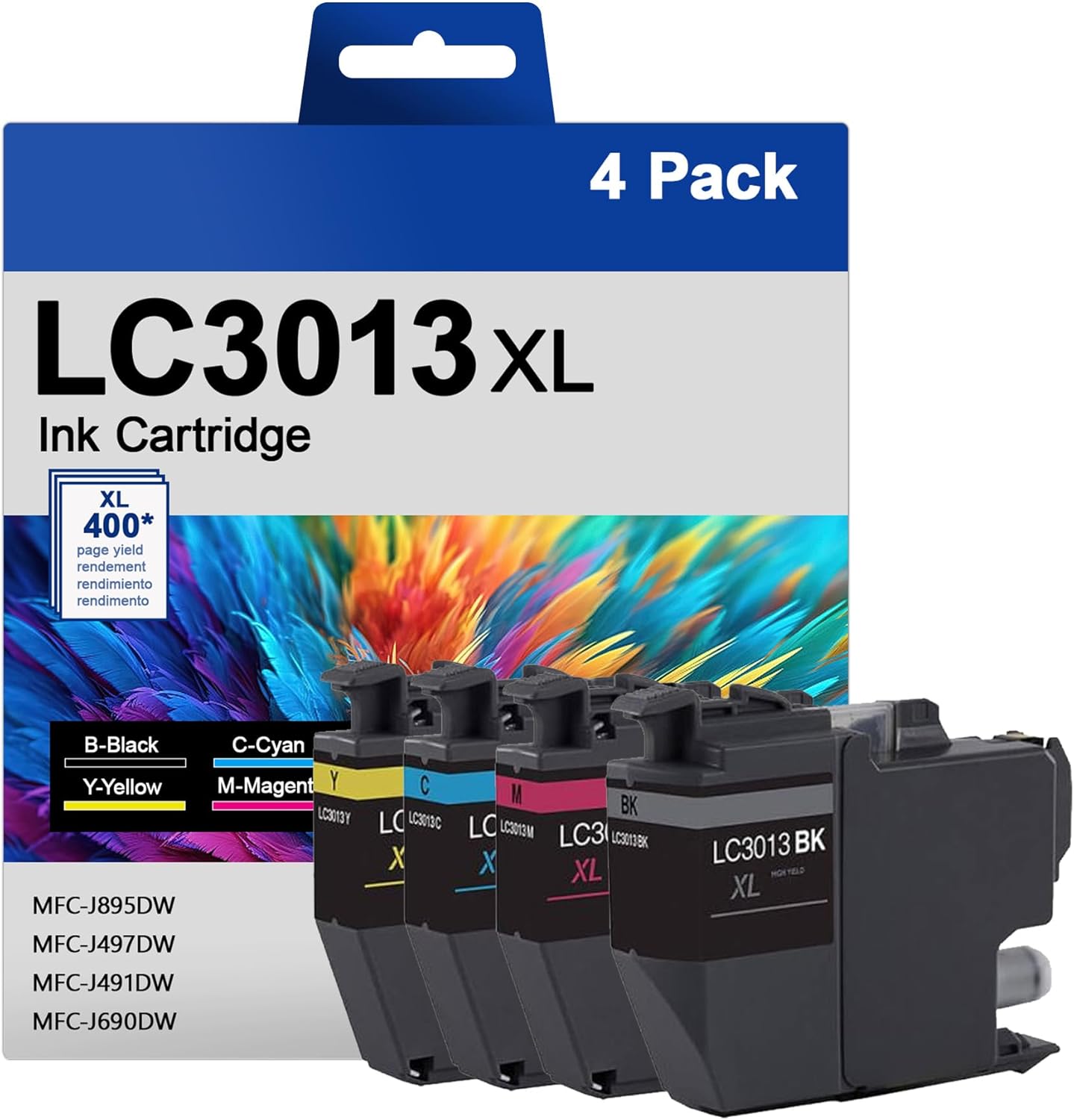 Amazon.com: LC3013XL High Yield Ink Cartridges (BK/C/M/Y, 4 Pack ...