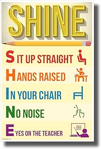 Amazon.com: SHINE - NEW Classroom Motivational Acronym Behavior POSTER ...