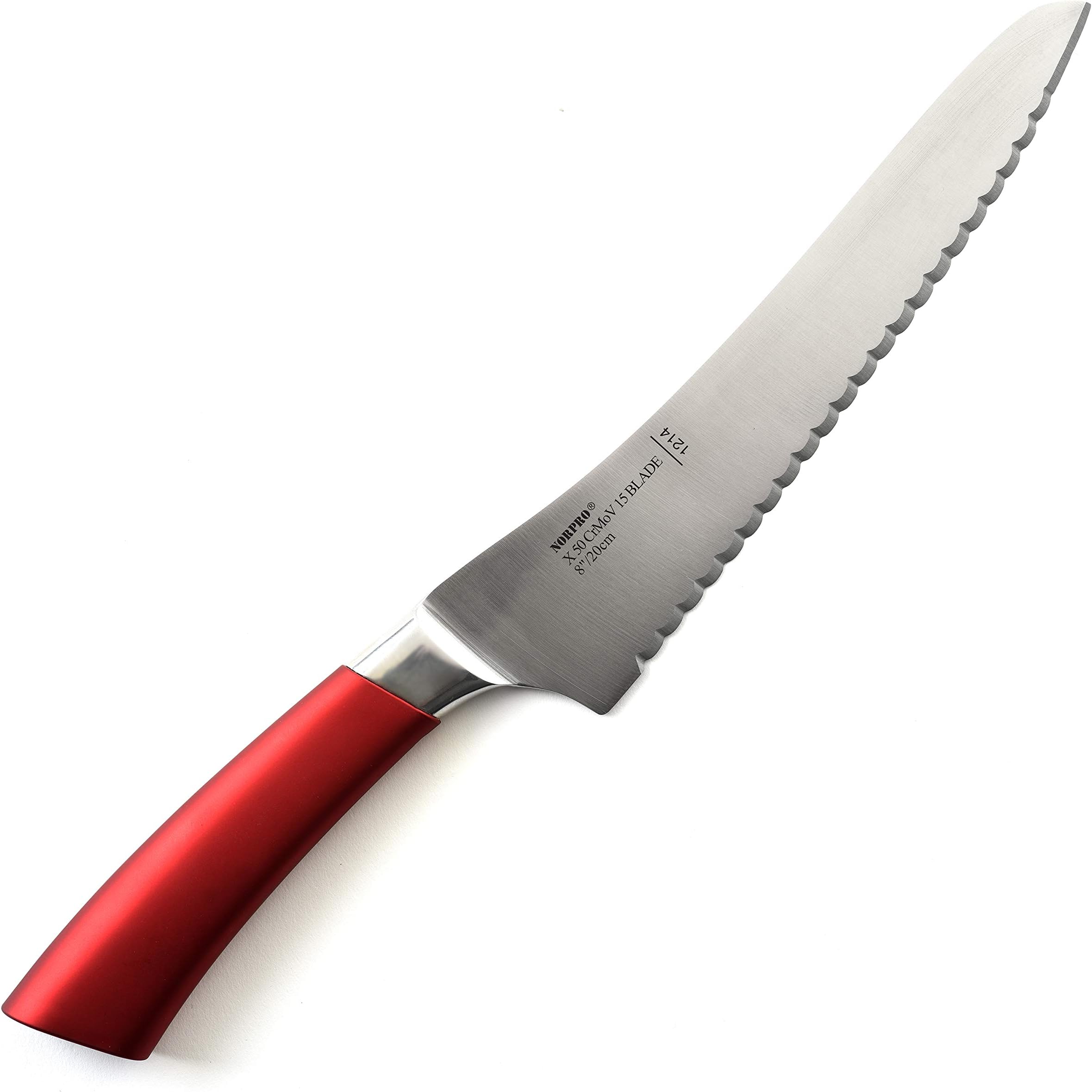 Amazon.com: Lapolo Kitchen Professional Serrated Chef's Knife 8 Inch ...