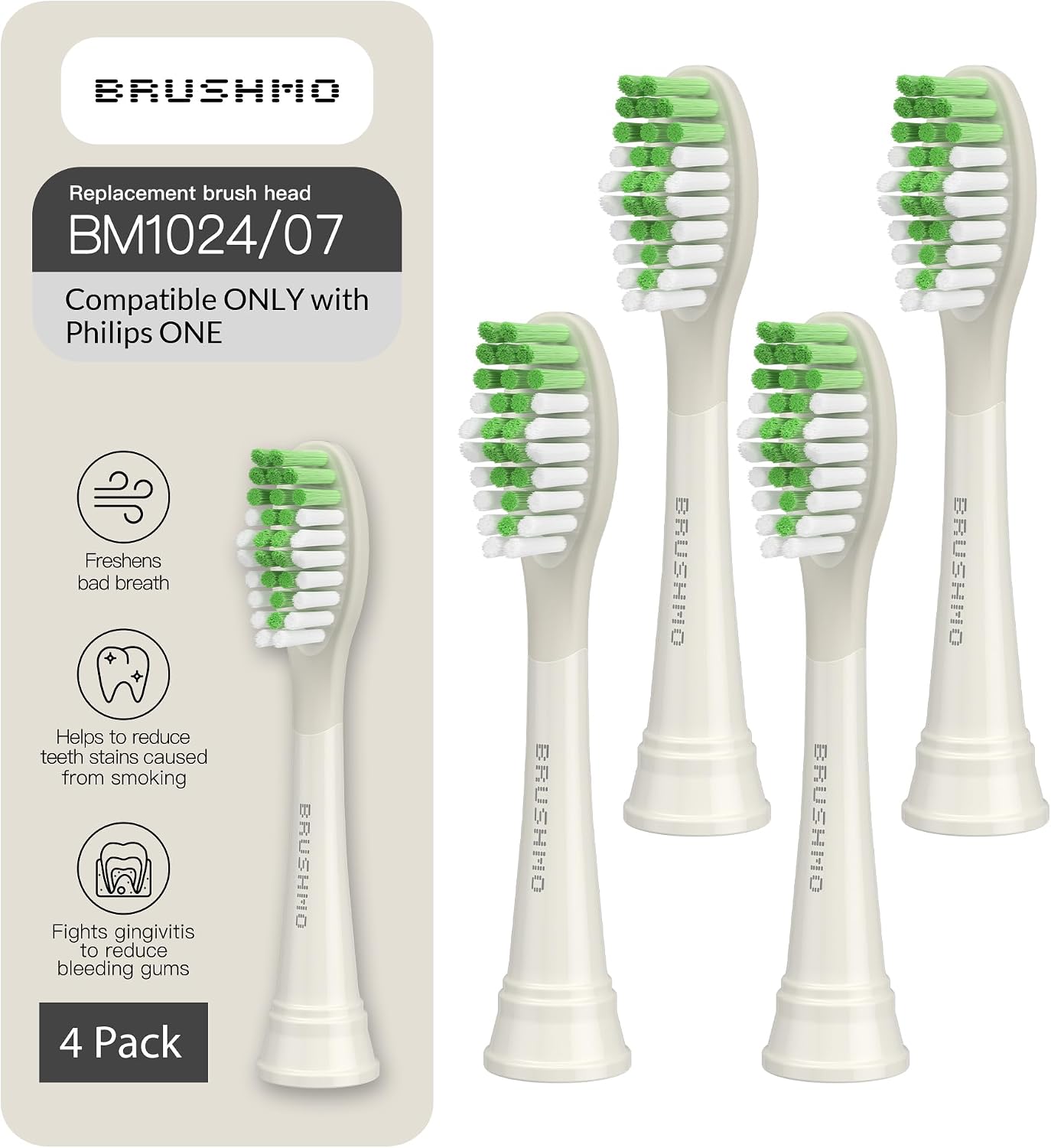 Amazon.com : Brushmo Replacement Toothbrush Heads, Compatible with ...
