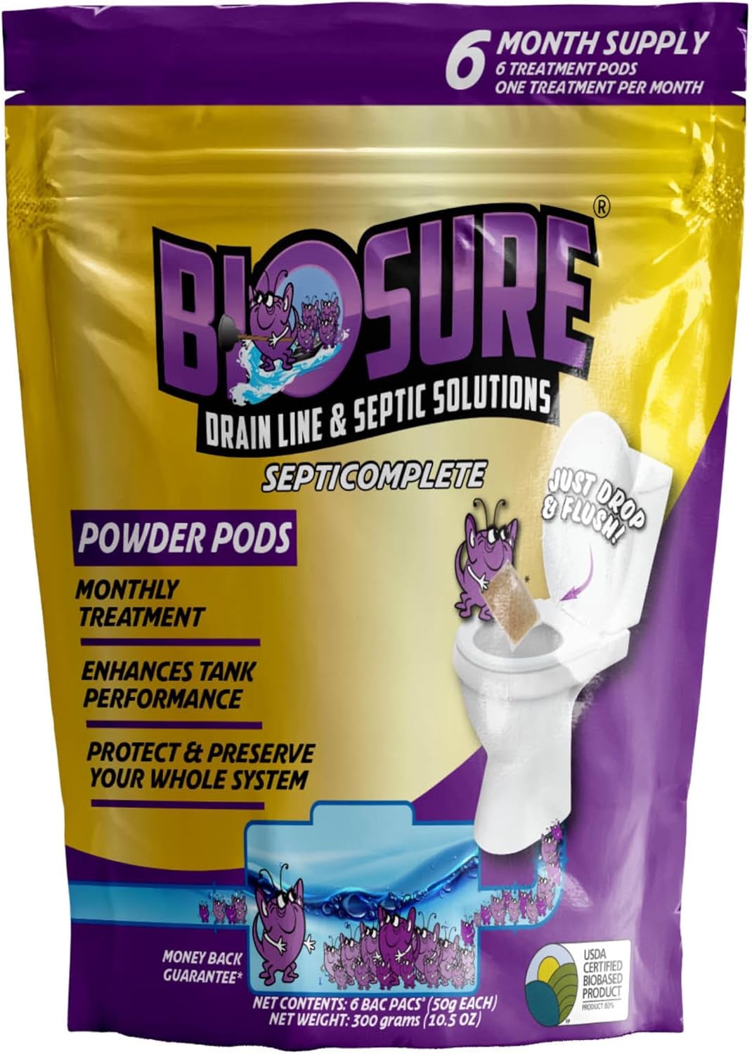 Amazon.com: BIOSURE SeptiComplete Powder Pods: 6-Month Supply ...