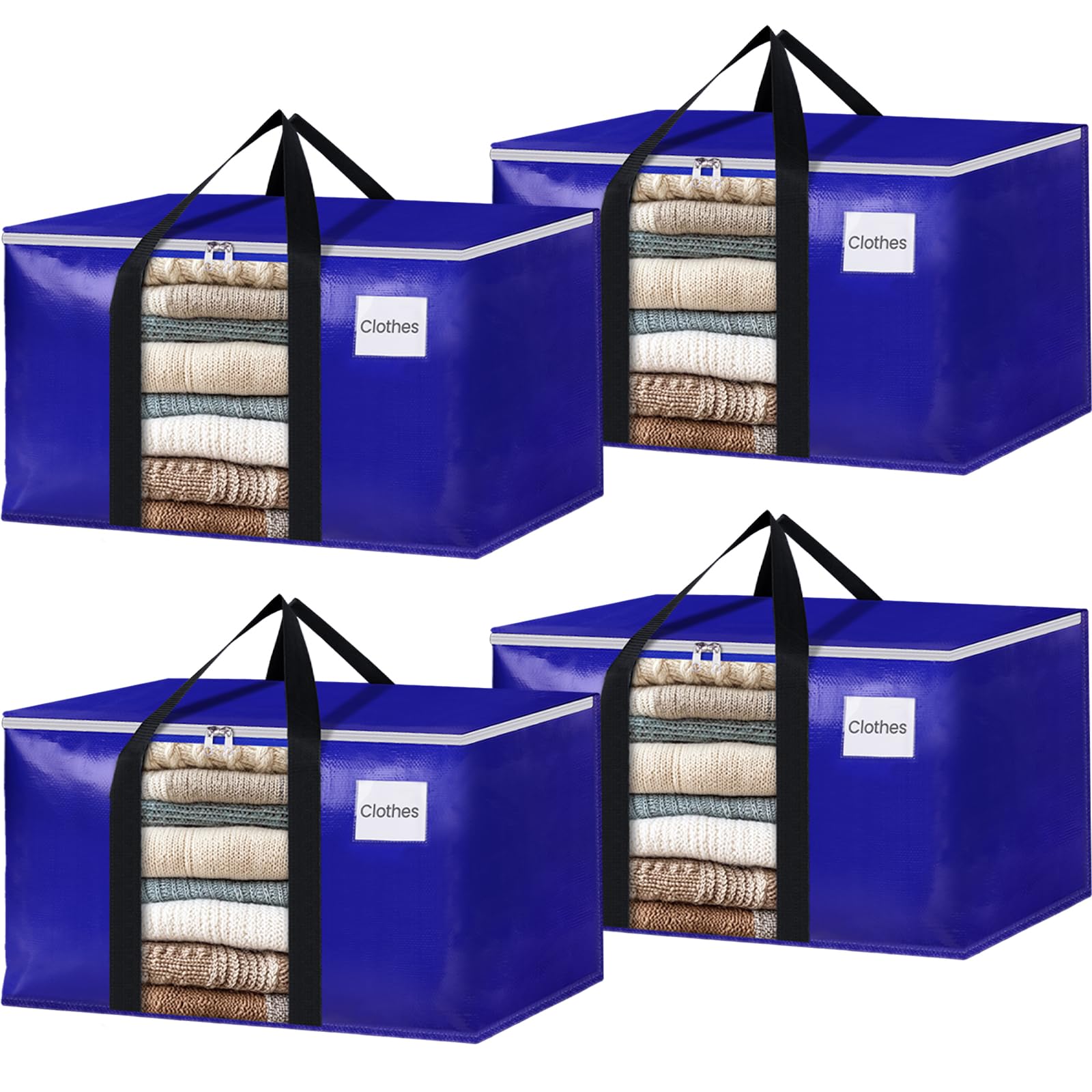 Amazon.com: BlissTotes 4 Pack Moving Bags with Clear Window, Storage ...