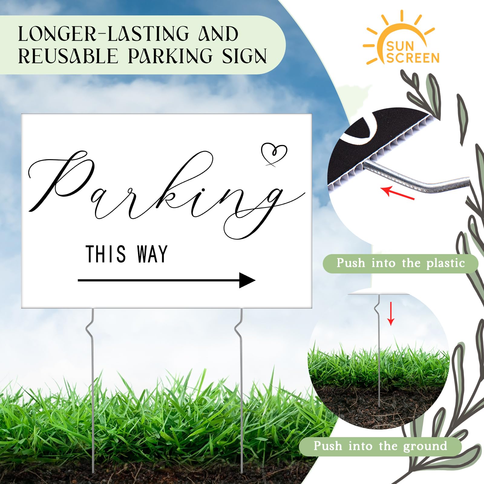 Snapklik.com : Wenqik 10 Pcs Wedding This Way Directional Parking Signs ...