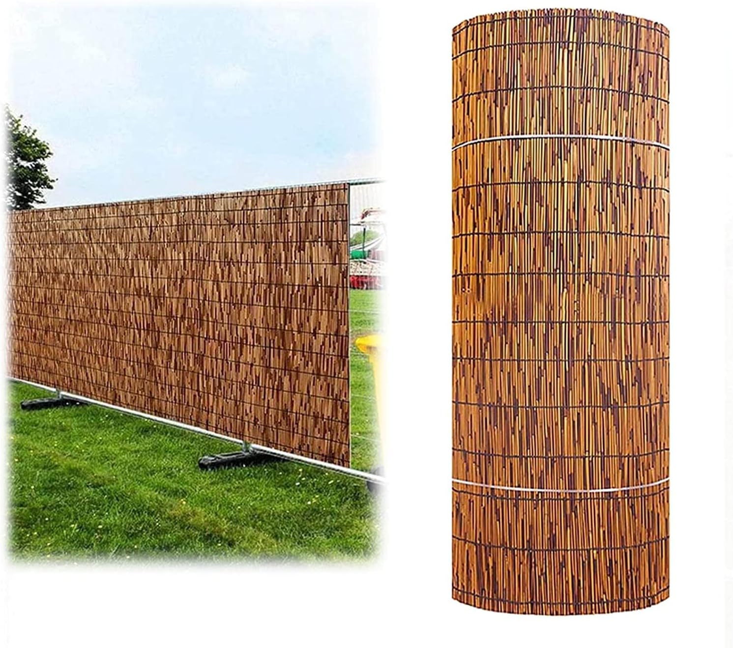 Bamboo Fence Rolls, Reed Fence Natural Garden Peeled Reed Screening ...