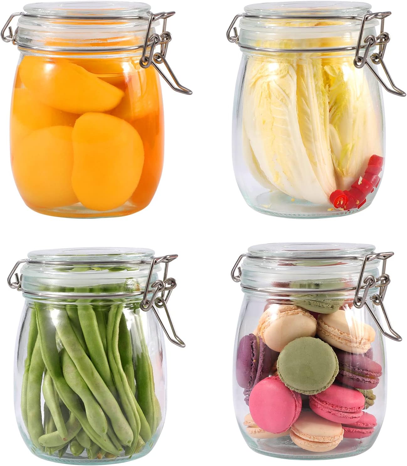 Amazon.com: Honmtp airtight glass jars, Food storage containers with ...