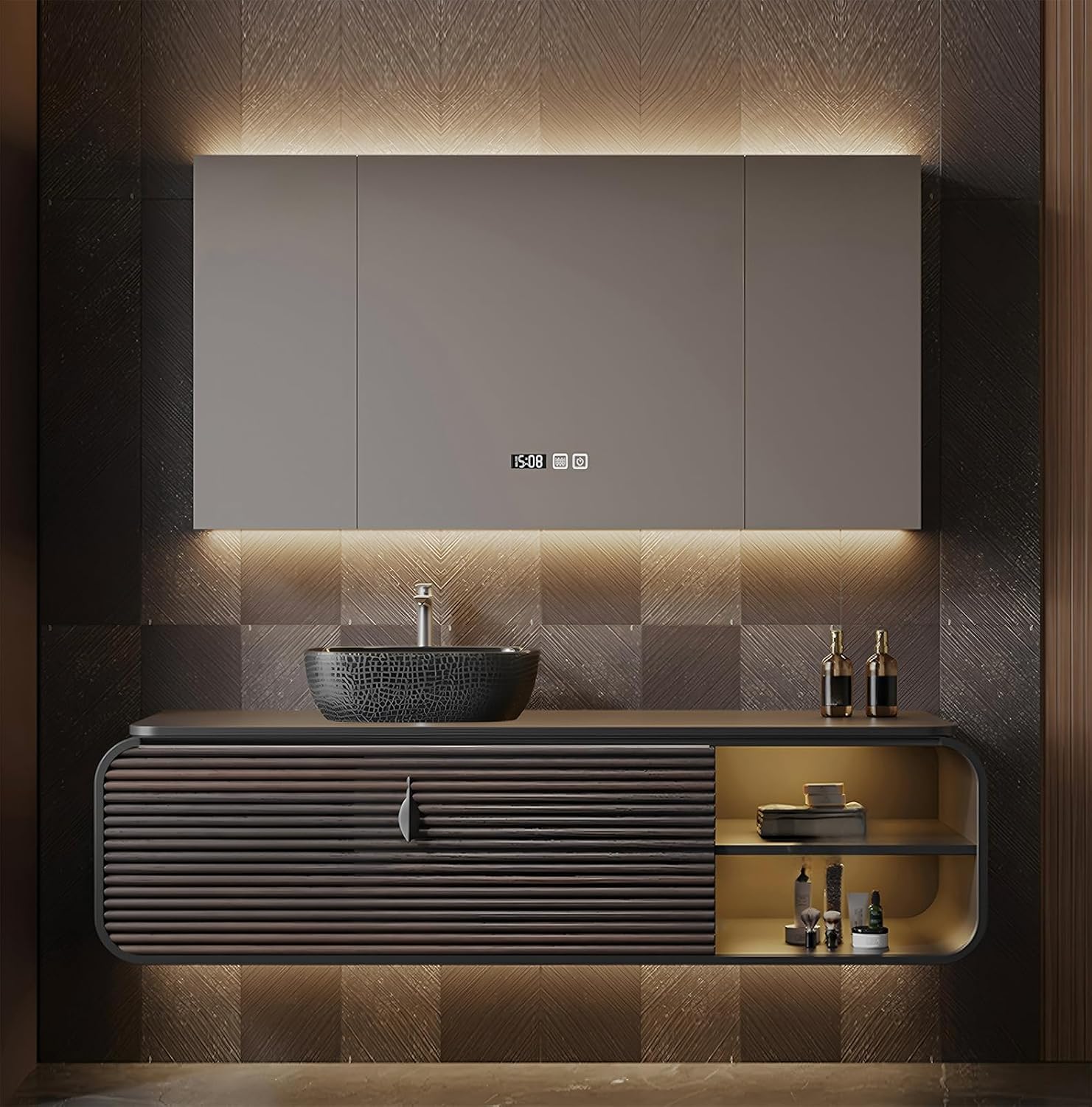 Floating Bathroom Vanity, 56Inch Single Sink Vanity for Home Bathroom ...