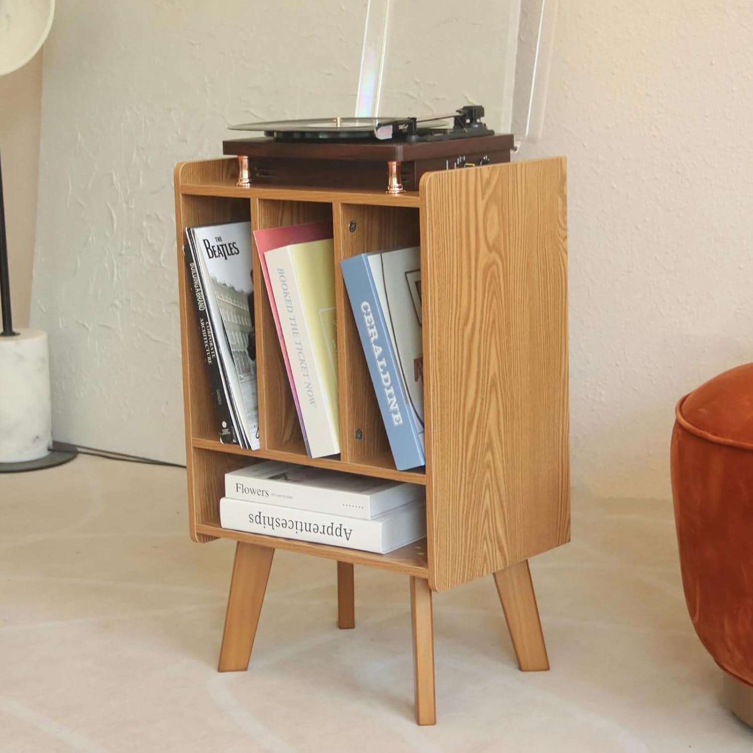 Amazon.com: AWASEN Record Player Stand with Vinyl Storage, Turntable ...