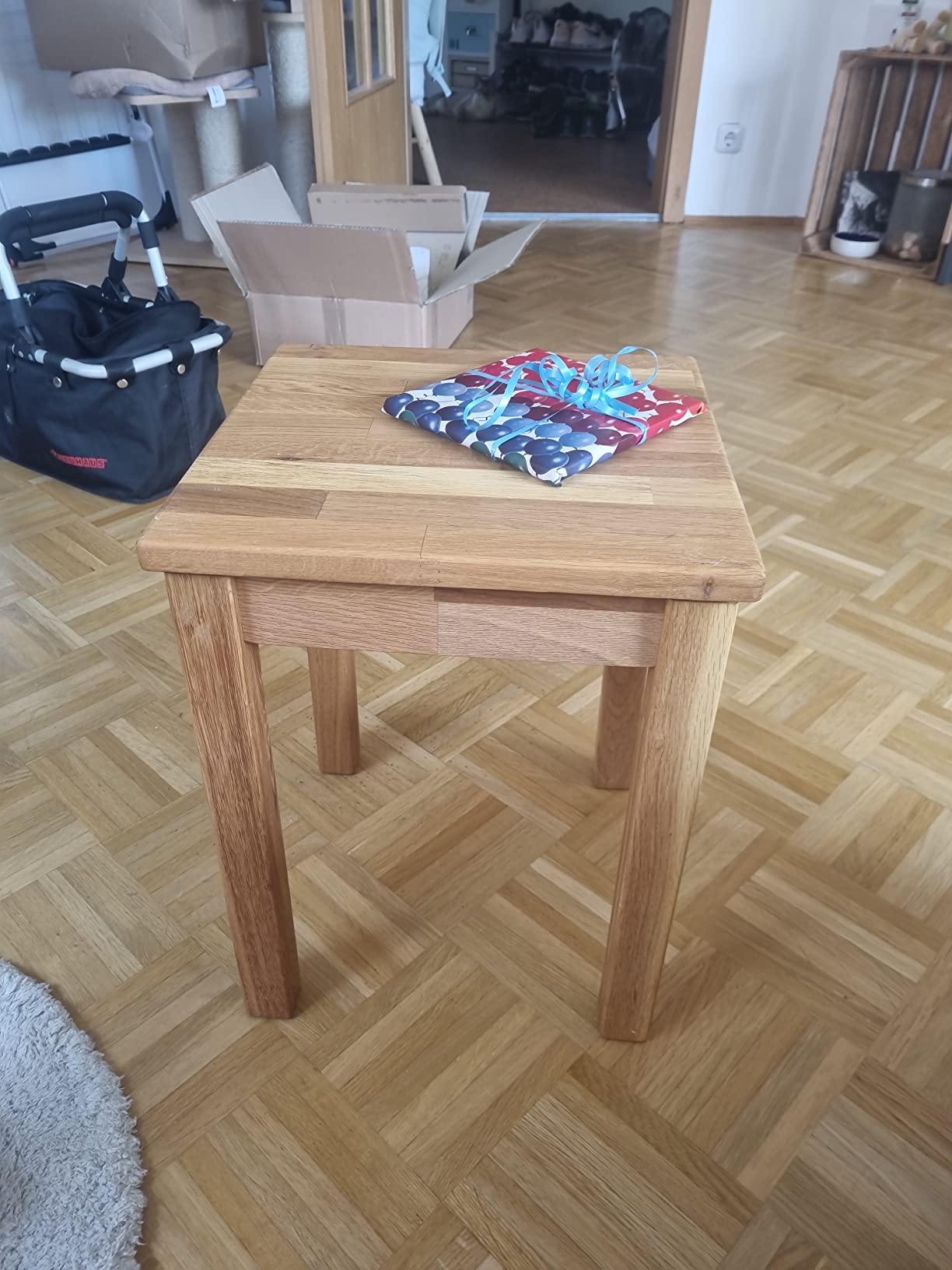 Staboos Eiche Sitzhocker Holz - Massiv Holzhocker bis 150 kg ...