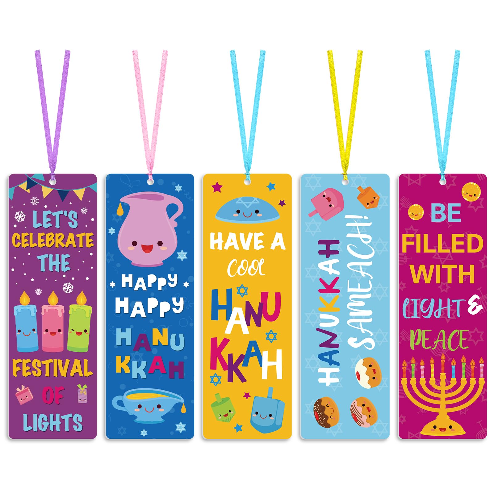 Amazon.com : Resurhang 200 Pcs Hanukkah Bookmarks 2 x 6 Inch ...