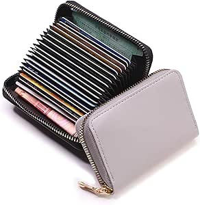 Amazon.com: Phonyuu Credit Card Holder Zipper Wallet With 18 Card Slots ...