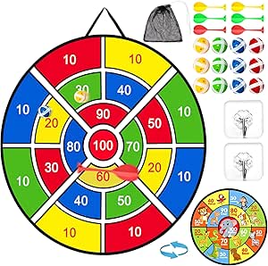 Dartscheibe Kinder, Doppelseitiges, Klett Dartscheibe Faltbares 66cm ...