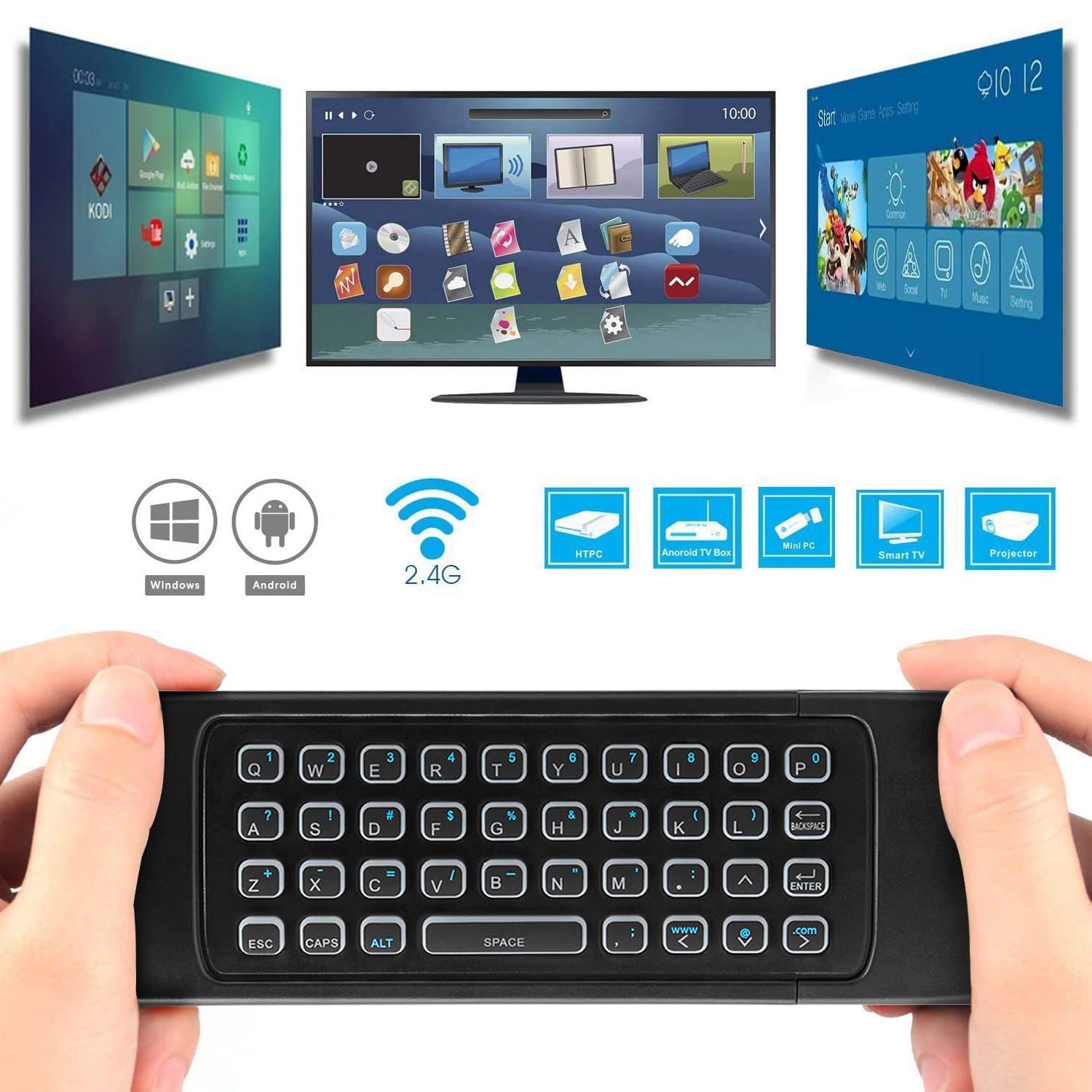 MX3 Voice Air Mouse Mini Keyboard Backlight Wireless Remote, 2.4G ...