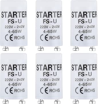 Dewfigs 6 Pack Fluorescent Light Starter, 4-65W/220-240V, Energy ...