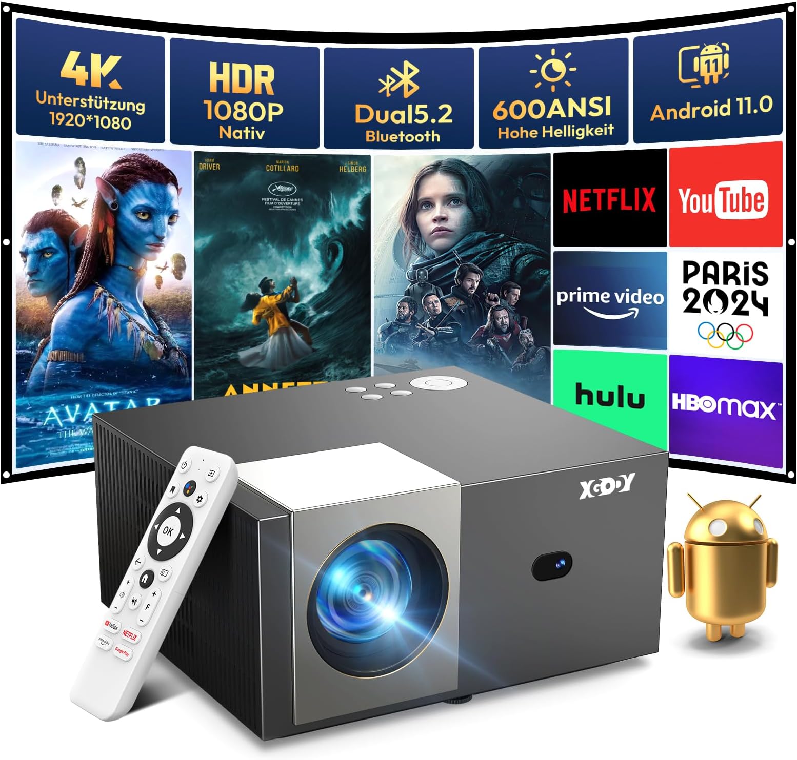 LG Beamer PF50KS bis 254 cm (100 Zoll) Cinebeam Full HD LED Projektor ...