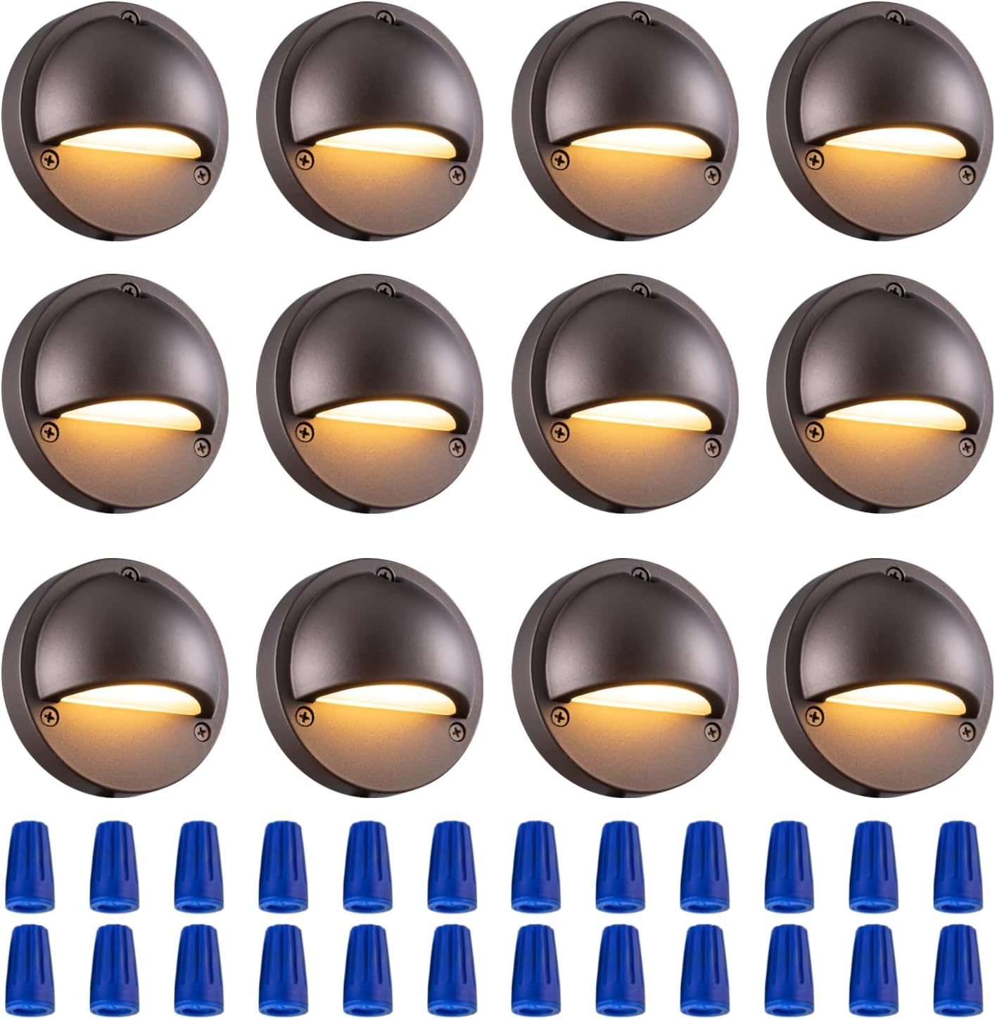 GKOLED 6-Pack Slim Square Low Voltage Deck Post Lights, Outdoor Step ...