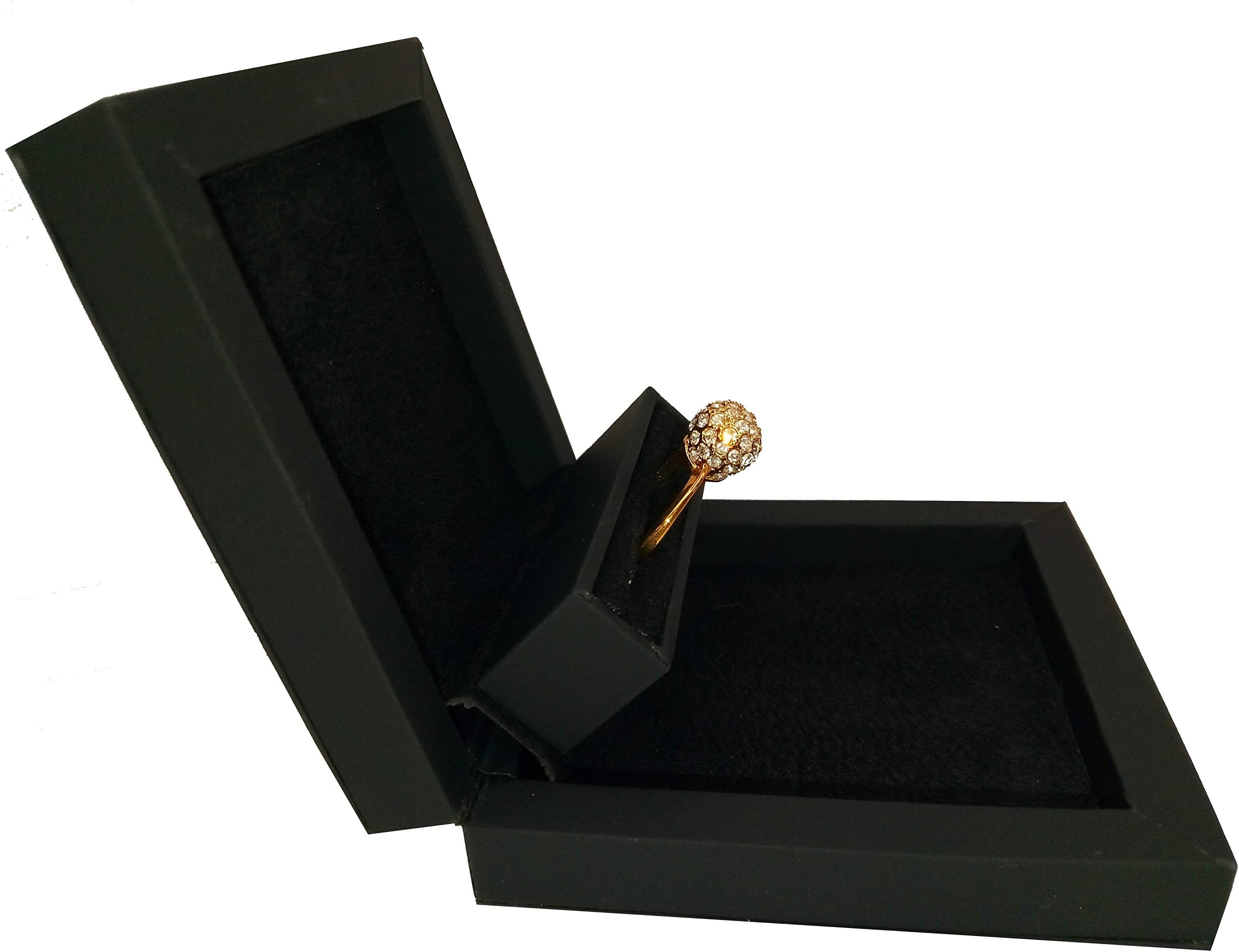 Amazon.com: Slim Hidden Proposal Engagement Ring Box, Black with ...