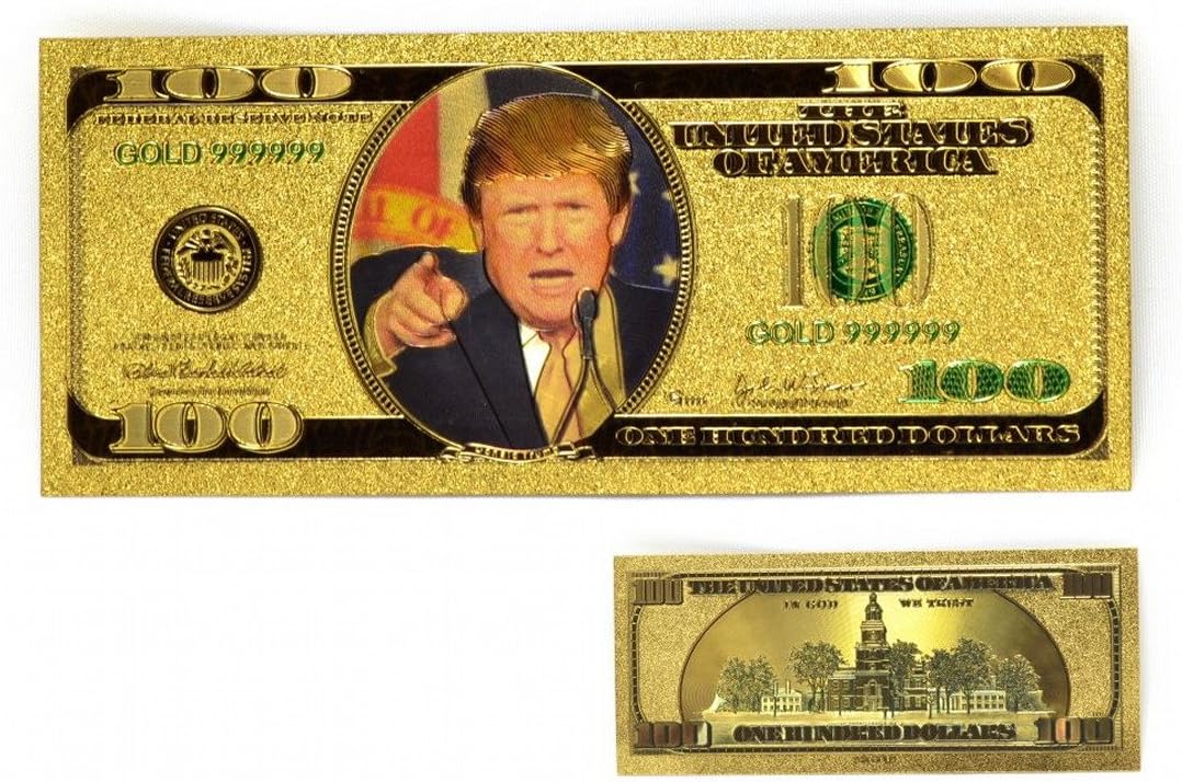 24K Goldfolie Donald Trump 100-Dollar-Banknote US Dollar 100 Dollar ...